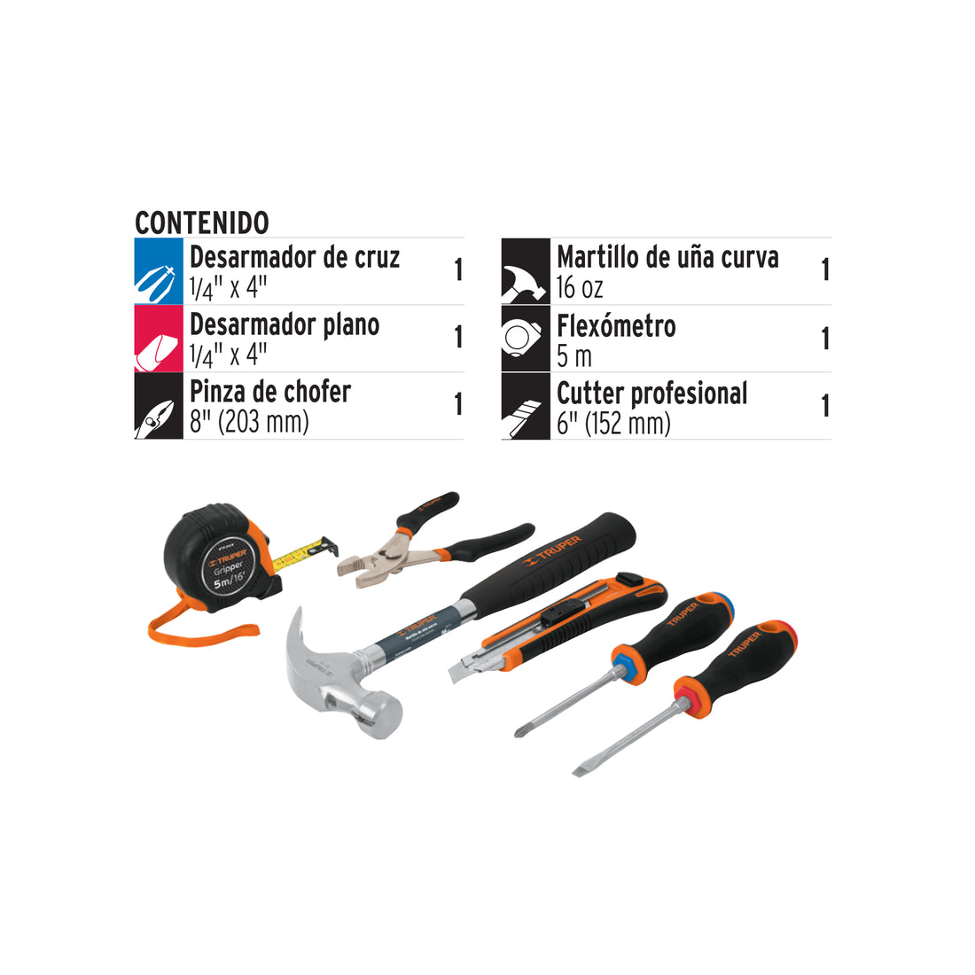 Kit Set Juego De 6 Herramientas Caseras 14651 Truper – Torke